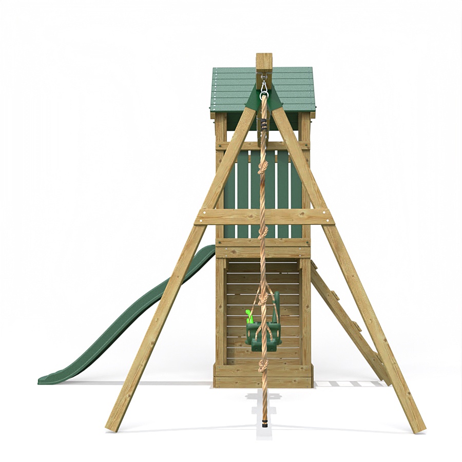 Little Rascals Wooden Climbing Frame & Triple Swing Set with 3 in 1 ...