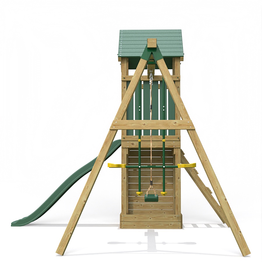 Little Rascals Wooden Climbing Frame & Double Swing Set with Swing Seat ...