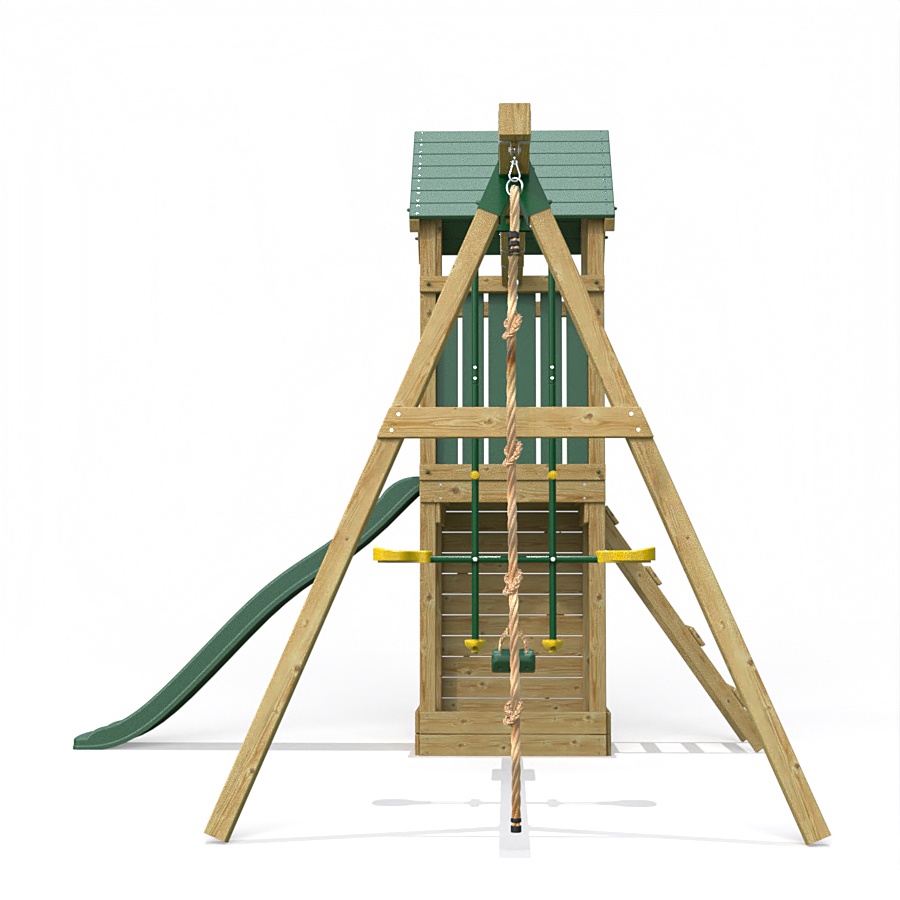 Little Rascals Wooden Climbing Frame & Double Swing Set with Swing Seat ...