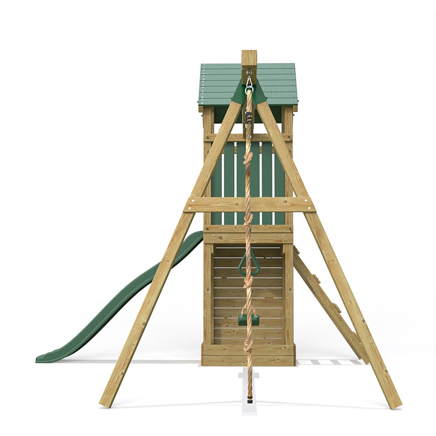Little Rascals Wooden Climbing Frame & Triple Swing Set with Swing Seat ...