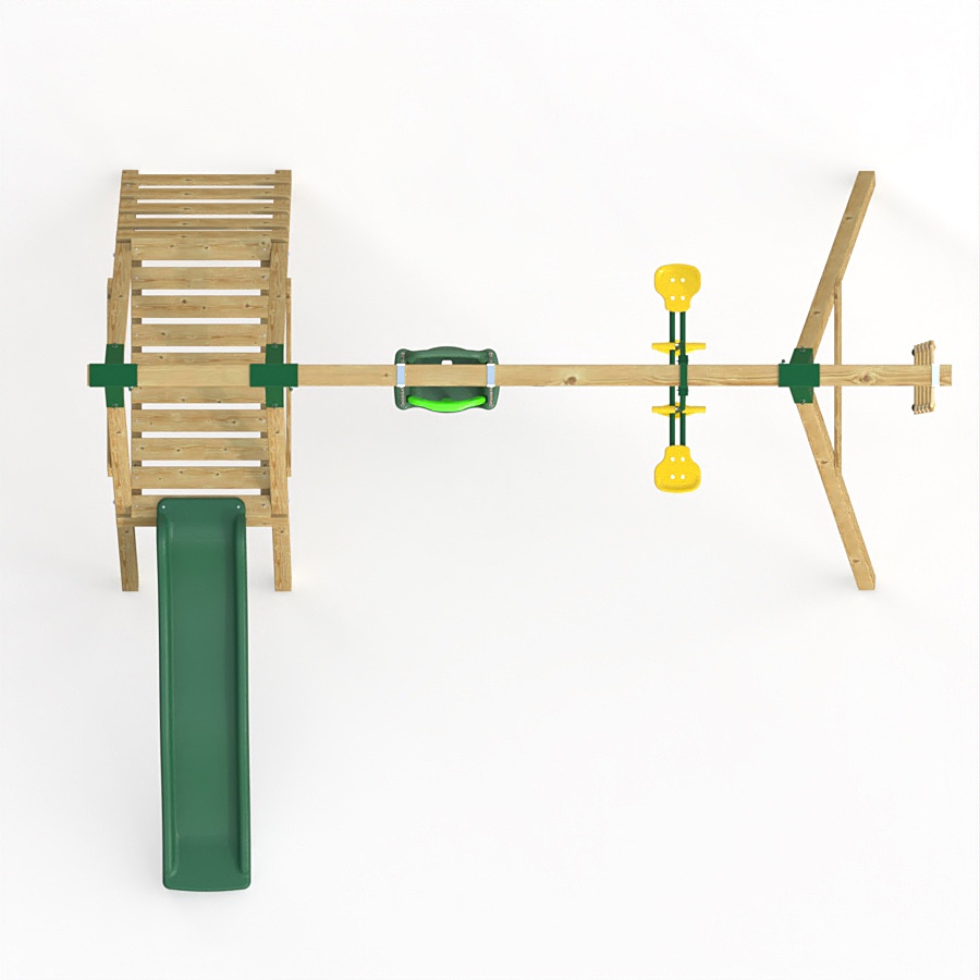 Little Rascals Wooden Double Swing Set with Slide, 3 in 1 Baby Seat ...