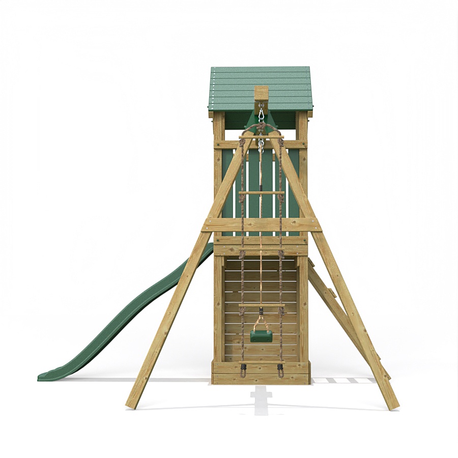 Little Rascals Wooden Climbing Frame & Double Swing Set with Swing Seat ...